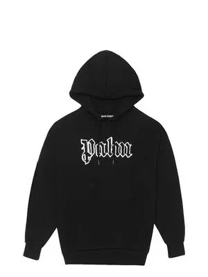 Palm Angels Logo Print Hoodie - Black