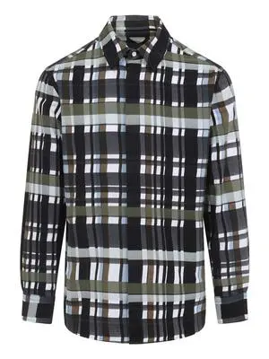 Bottega Veneta Cotton Check Shirt - Black