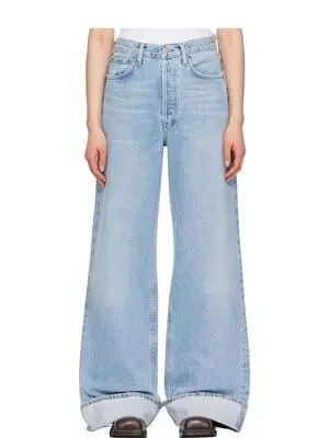 AGOLDE Dame High-rise Wide-leg Jeans - Blue