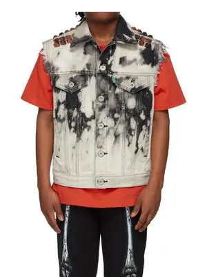 DOUBLET Punk Collared Denim Vest - Black