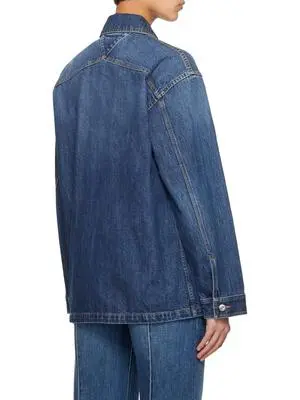Bottega Veneta Single-breasted Denim Jacket - Blue