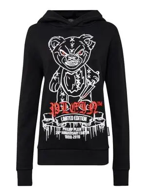 Philipp Plein Logo Detail Hooded Hoodie - Black
