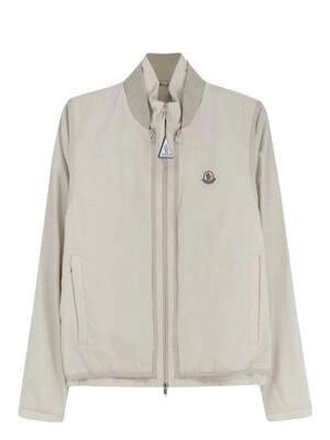 Moncler Moncler Logo Patch Detachable-Sleeve Jacket Beige