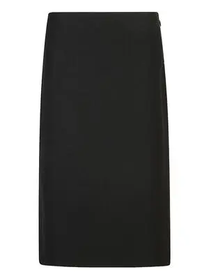 Fendi Midi Skirt With Side Zippers - Black