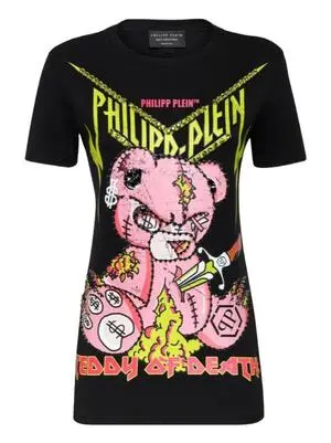 Philipp Plein Teddy Of Death" Graphic T-shirt - Black