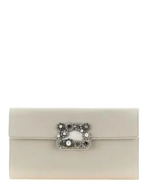 ROGER VIVIER Efflorescence Jewel Embellished Clutch - Grey