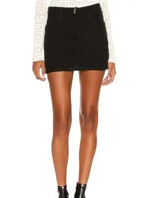 Givenchy Mid-rise Monogram Mini Skirt - Black