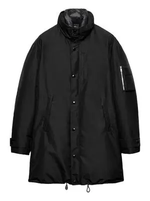 Prada High Neck Zip-up Coat - Black