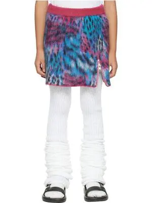 DOUBLET Jacquard Leopard Print Mini Skirt With Zipper Slit - Multicolor