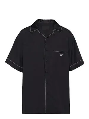 Prada Logo-embroidered Short-sleeved Shirt - Black