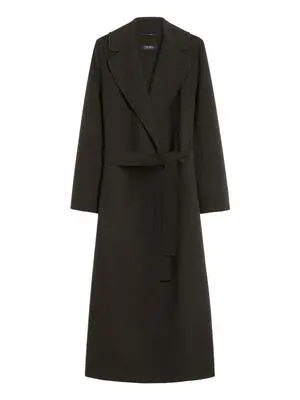 Max Mara Notched Lapel Belted Coat - Black
