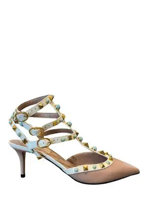 Valentino Garavani Pointed Toe Embellished High-heeled Sandals - Multicolor