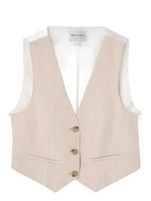 FORTE_FORTE Single-breasted Vest - Nude