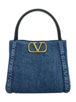 Valentino Garavani Vlogo Signature Small Top Handle Bag - Blue