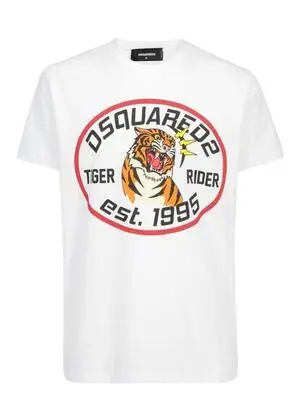 Dsquared2 Tiger Rider Printed T-shirt - White
