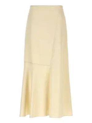 JIL SANDER High-waist Panelled Midi Skirt - Nude