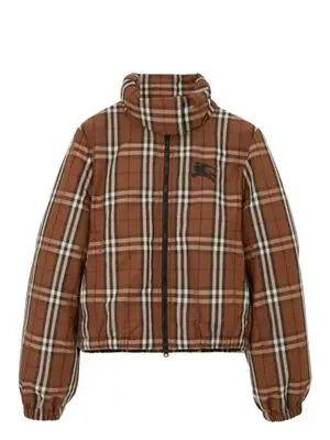 BURBERRY Burberry High-Neck Quilted Check Jacket