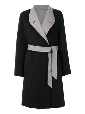 Emporio Armani Wrap-style Coat - Black
