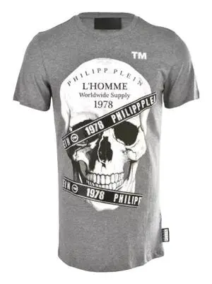 Philipp Plein Skull Printed T-shirt - Gray