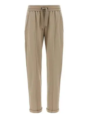 Brunello Cucinelli Brunello Cucinelli Drawstring Tapered-Leg Sweatpants Beige