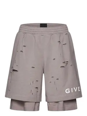 Givenchy Distressed Bermuda Shorts - Gray