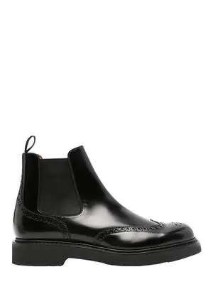 Church's Patent Leather Wingtip Chelsea Boots - Black