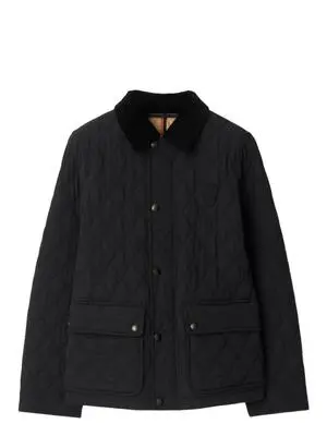 Burberry Quilted Jacket With Plaid Lining - Black