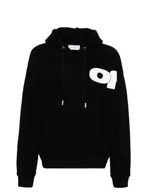 Off-White Shared Logo Drawstring Hoodie - Black