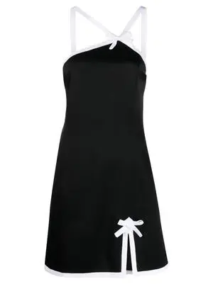 MSGM Bow Detailed Sleeveless Mini Dress - Black