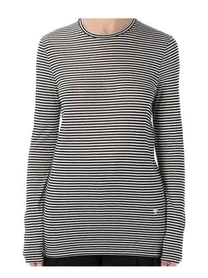 TOM FORD Long Sleeve T-shirt With Horizontal Stripes - Black