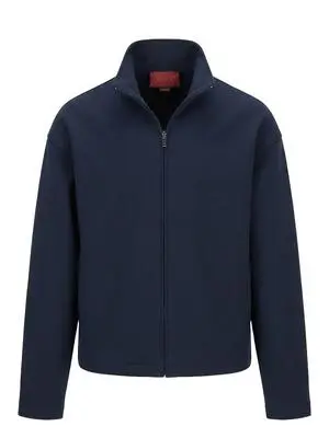 Gucci Logo Embroidered Zip Jacket - Dark Blue