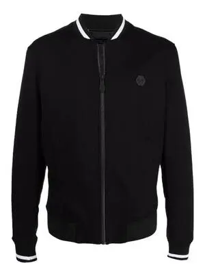 Philipp Plein Logo Print Bomber Jacket - Black