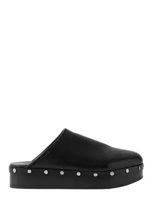 Co Studded Platform Mules - Black