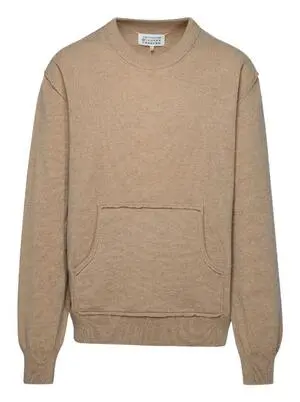 MAISON MARGIELA Crewneck Knitted Jumper With Pocket Detail - Nude