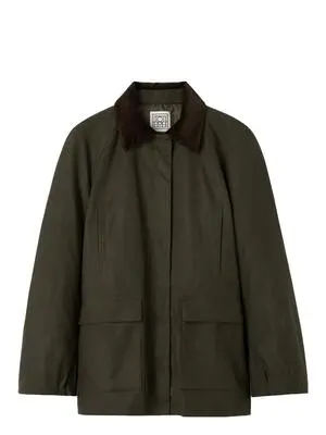 TOTEME Totême Collared Corduroy Detailed Jacket Deep Forest Green