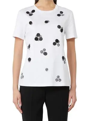 Max Mara Embellished Crewneck T-shirt - White