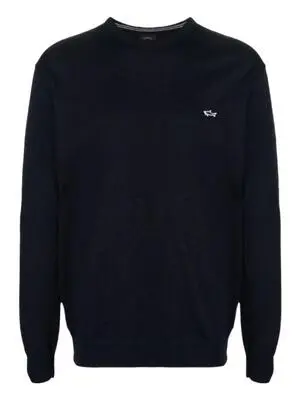 PAUL  SHARK Paul & Shark Virgin Wool Embroidered Logo Sweater - Black