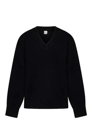 TOTEME V-neck Knit Sweater - Black