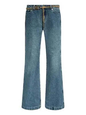 Michael Kors Belted Flare Jeans - Blue