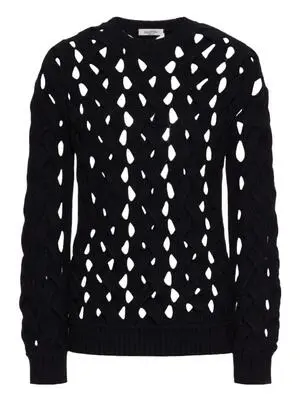 Valentino Garavani Cut-out Detail Knit Jumper - Black