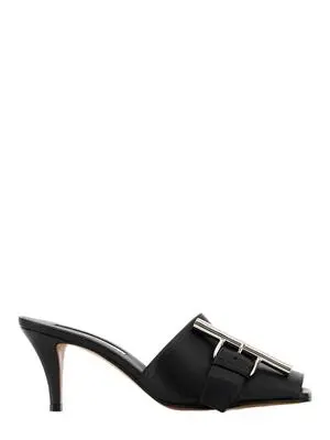 Alexander McQueen Buckled Slip-on Heeled Sandals - Black
