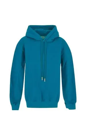 Off-White Diagonal Stripe Drawstring Hoodie - Blue