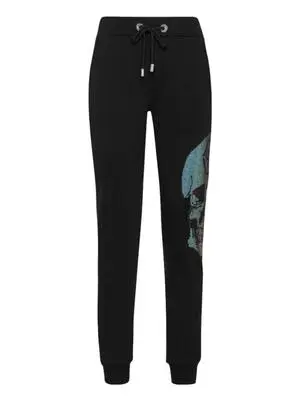Philipp Plein Embellished Skull Detail Sweatpants - Black