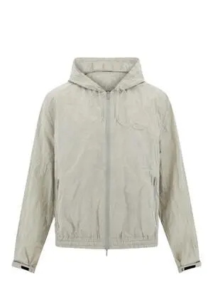 FERRAGAMO Hooded Windbreaker Jacket - Fog