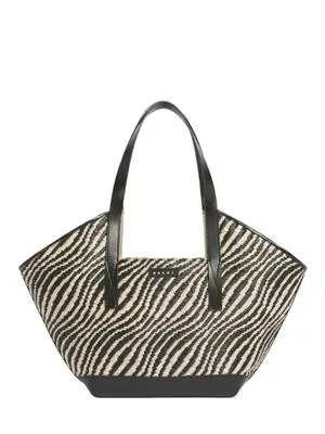 Marni Raffia-effect Waves Small Tote Bag - Black