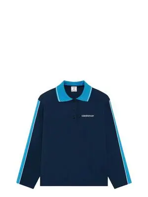 Casablanca Long Sleeve Collared Sweatshirt - Navy