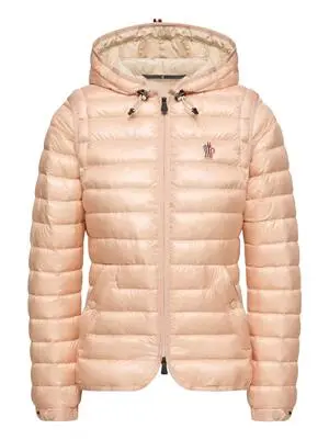 Moncler Karuras Hooded Down Jacket - Nude