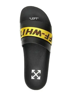 Off-White Industrial Logo Slides - Black