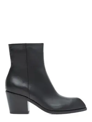 GIANVITO ROSSI Leather Ankle Boots - Black