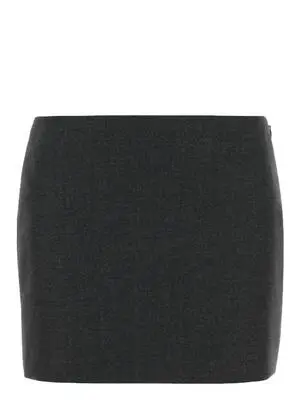 Givenchy Mini Skirt In Wool - Charcoal-grey